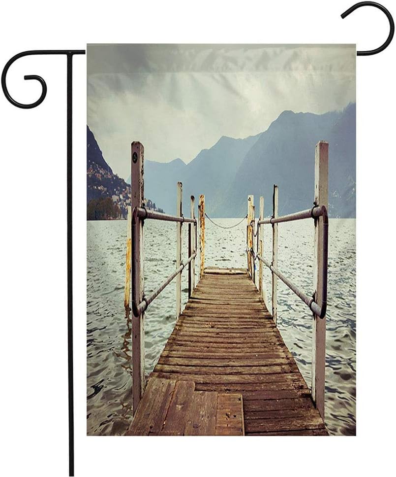 Welcome Garden Flag Vertical Boat Dock Lugano Switzerland Nautical ...