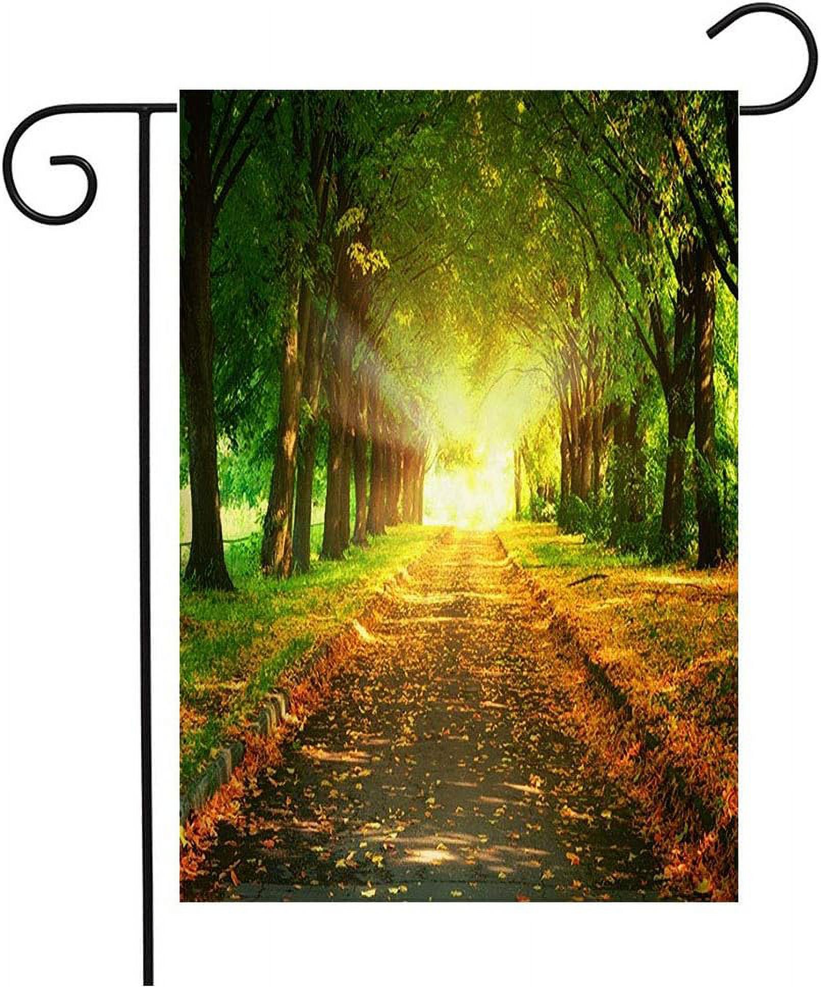 Welcome Garden Flag Vertical Magic Arch Fall Walkway Autumn Park View ...