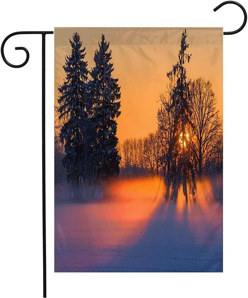 Welcome Garden Flag Vertical Tree Snow States Amazing Sunset Play North ...
