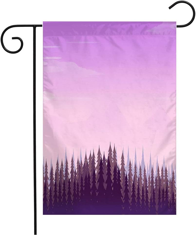 Welcome Garden Flag Wide Horizontal Realistic Mountain Trees Landscape ...