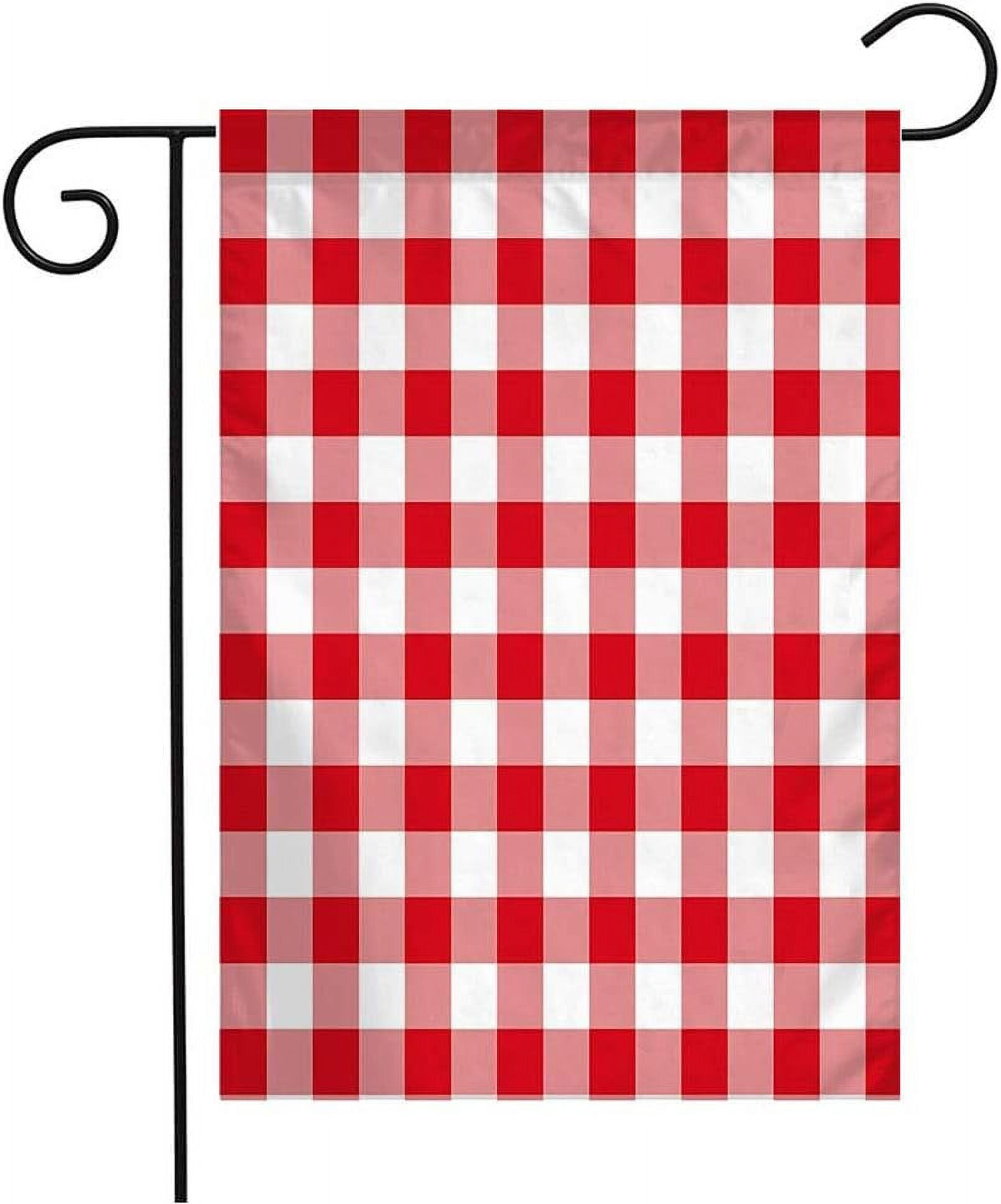 Welcome Garden Flag Woven Tablecloth Old Tartan Rustic Square Pattern ...
