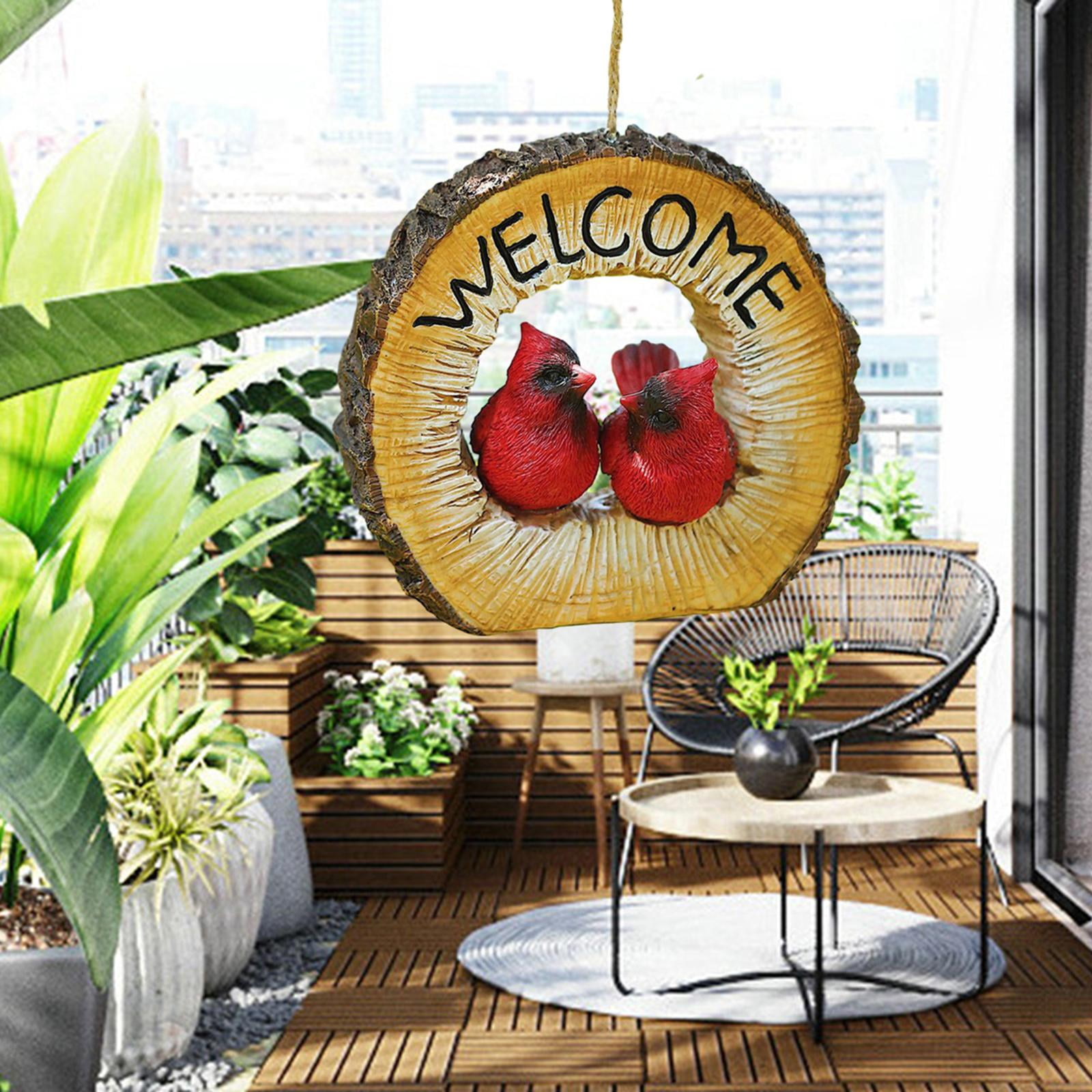 Welcome Garden Statues Wall Sculpture Home Decor Party Birds Figurines ...