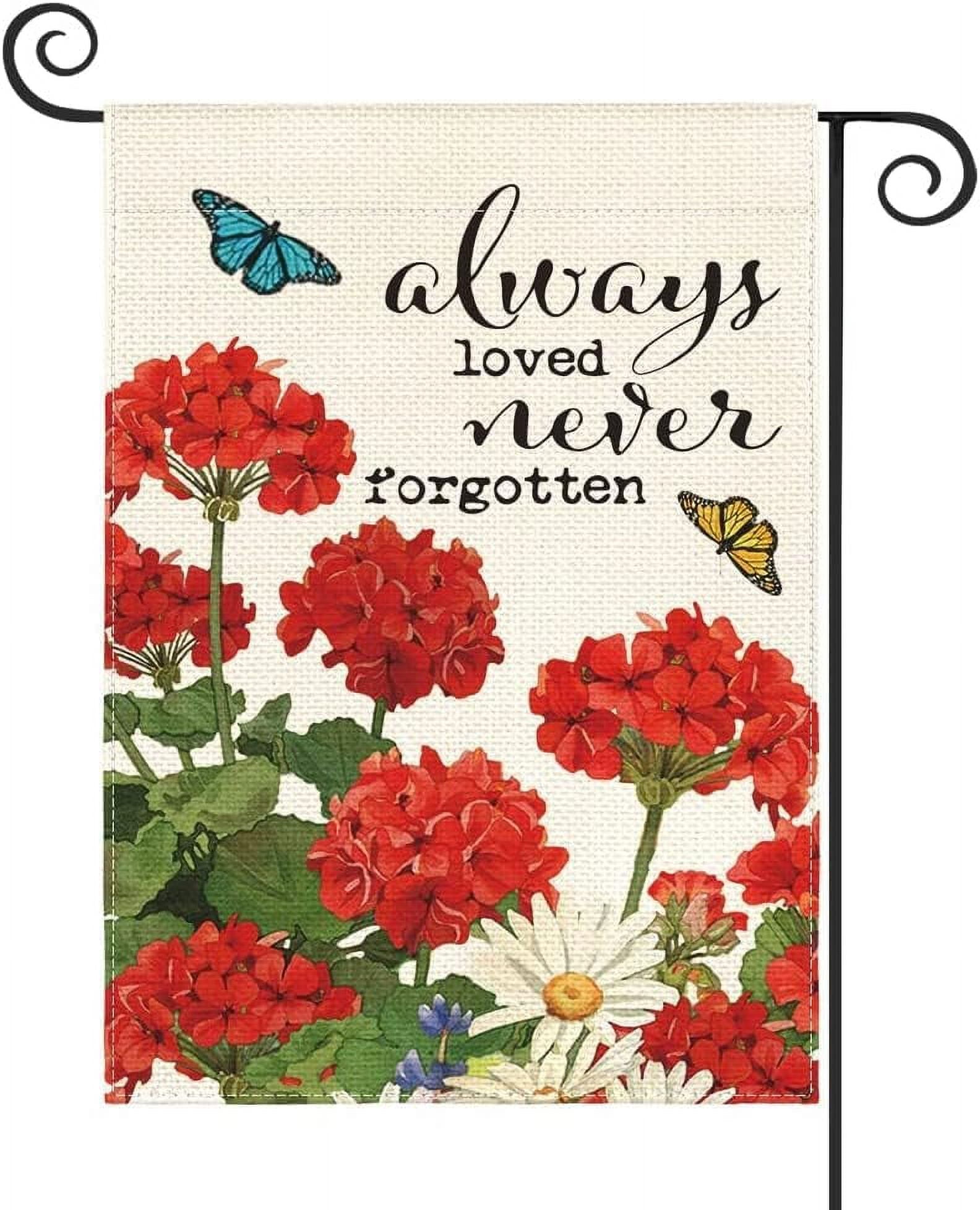 Welcome Geranium Double-sided 30x45 cm Garden Flag,Summer Red Flower ...