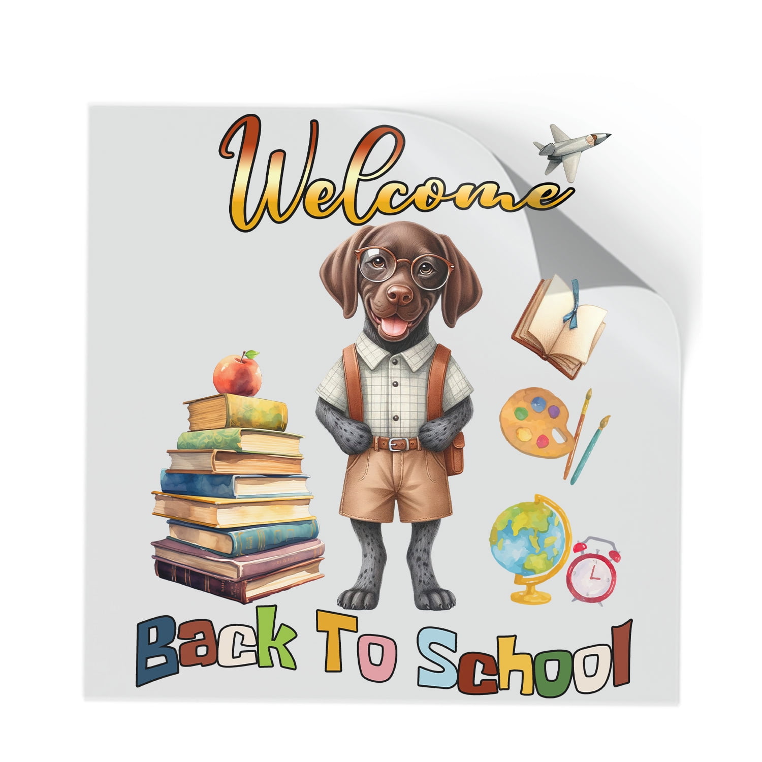 Welcome German Shorthaired Pointer Back to School Vintage Retro Cutout ...