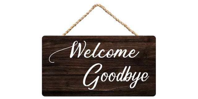 Welcome Goodbye Wood Sign 12 X 6 Inches Wall Hanging Plaque For Home ...
