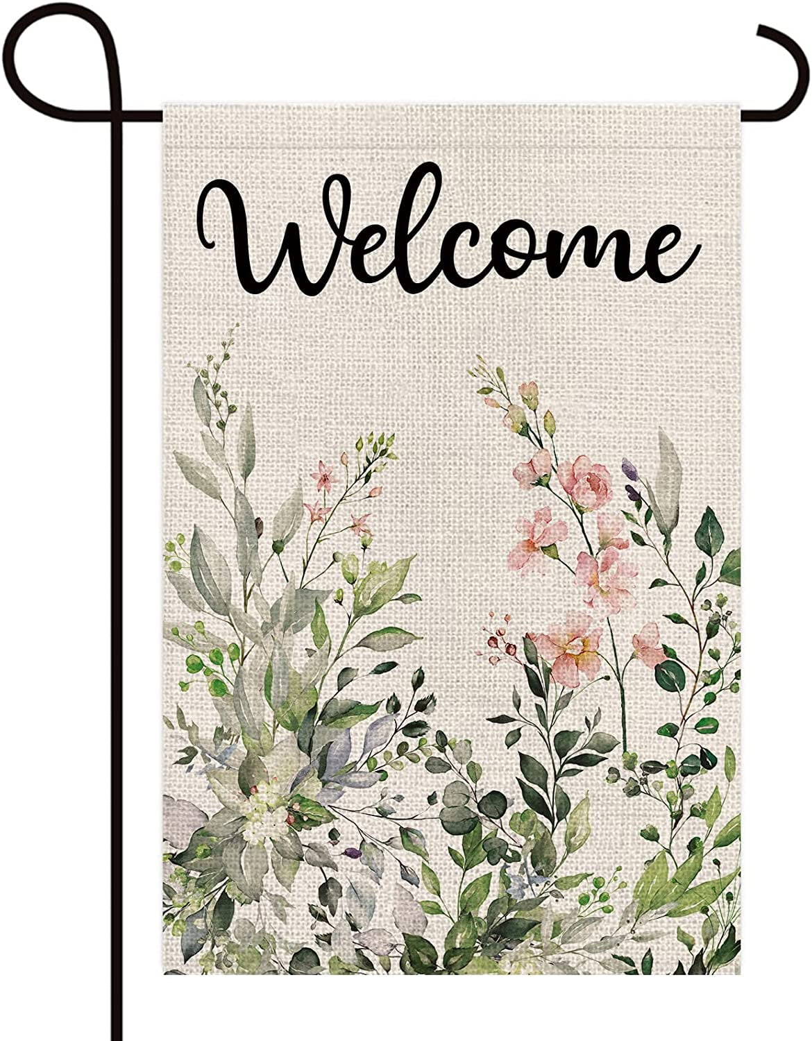 Welcome Green Eucalyptus Leaves Plant Floral Decoration Double Sided ...