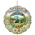 Welcome Green Tractor Sunflower 3D Wind Spinner, Farm Life Metal Art ...
