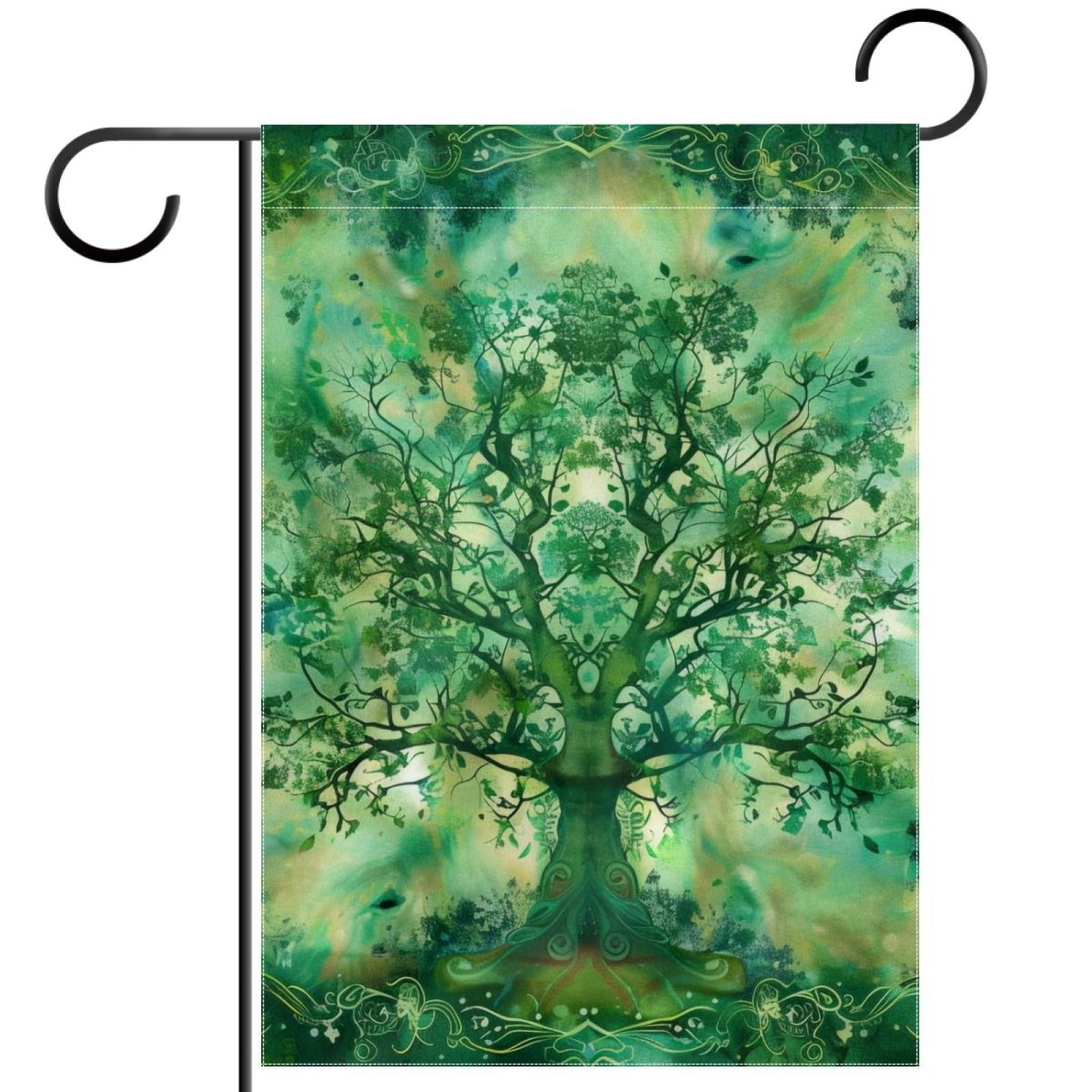 Welcome Green Tree of Life Indian Forest Aesthetic Nature Garden Flag ...