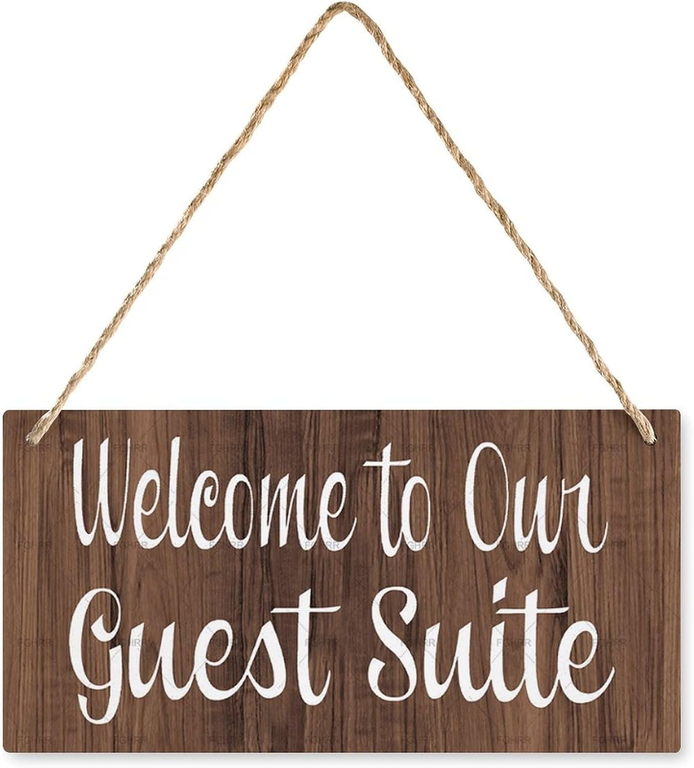 Welcome to Our Guest Suite Wooden Sign - Hanging Printed Wall Plaque ...