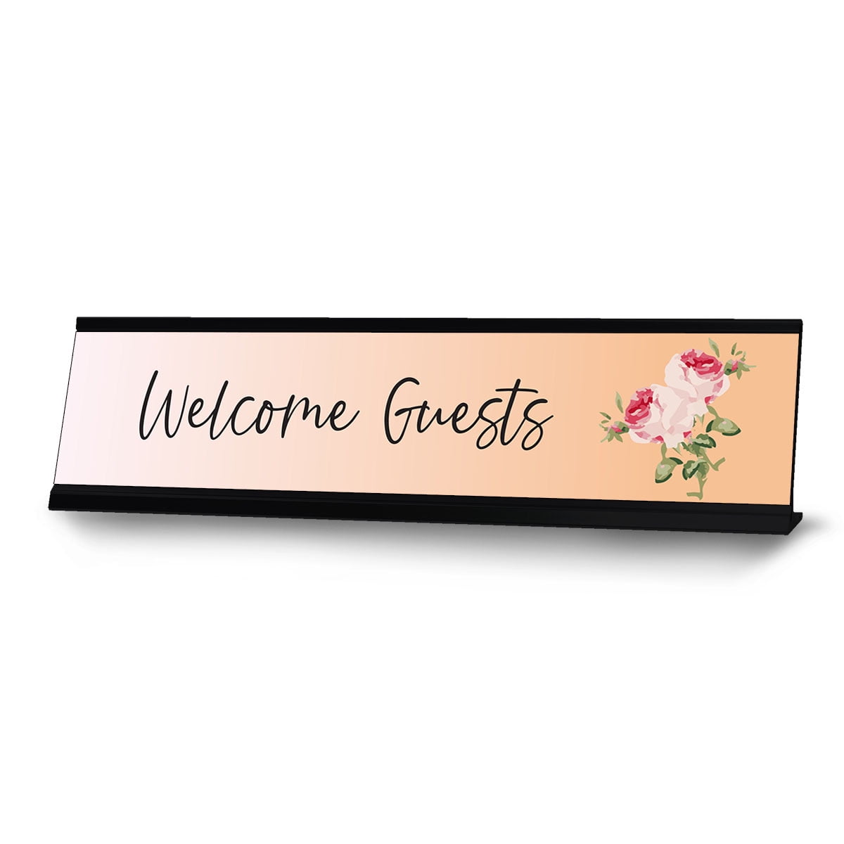 Welcome Guests, Desk Sign or Front Desk Counter Sign (2 x 8") - Walmart.com