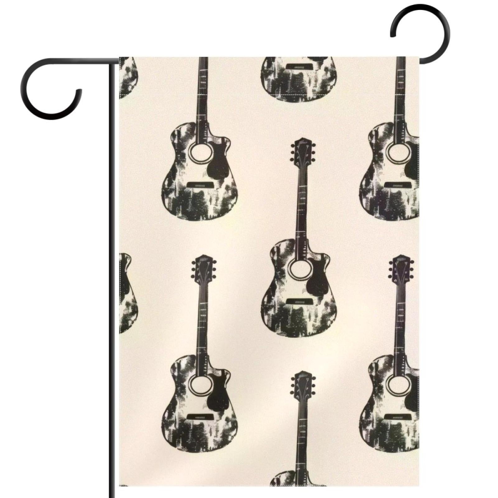Welcome Guitar Seamless Vintage Pattern Garden Flag, Vertical Double ...