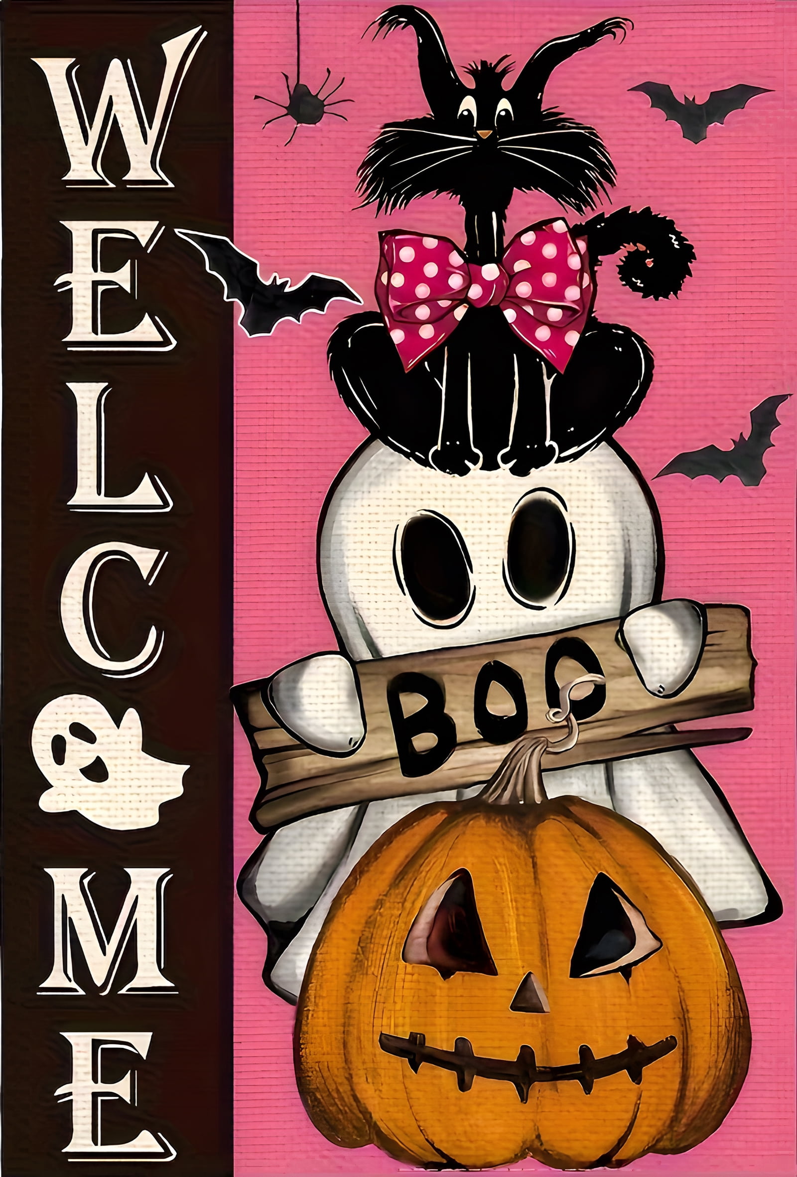 Welcome Halloween Diamond Painting Kits for Adults Beginners,5D Cat ...