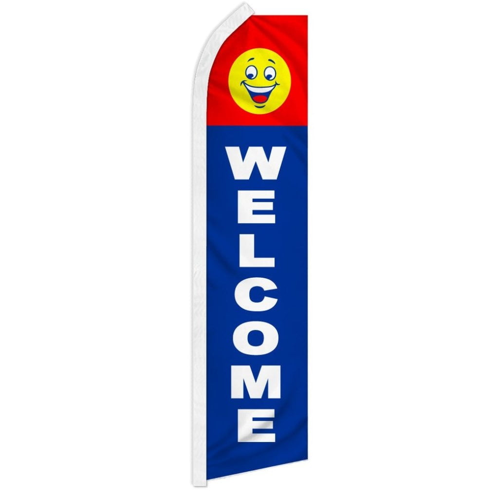 Welcome (Happy Face) Super Flag - Walmart.com