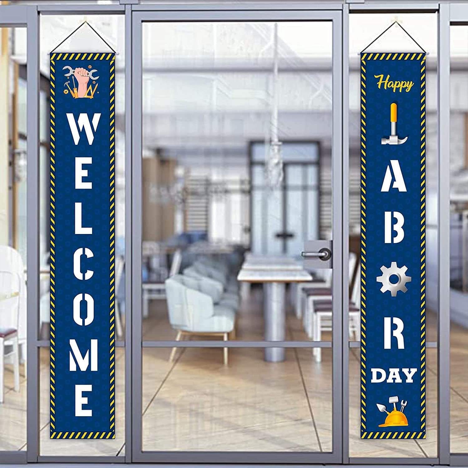 Welcome Happy Labor Day Banners, 12" x 71" Happy Labor Day Porch Sign ...
