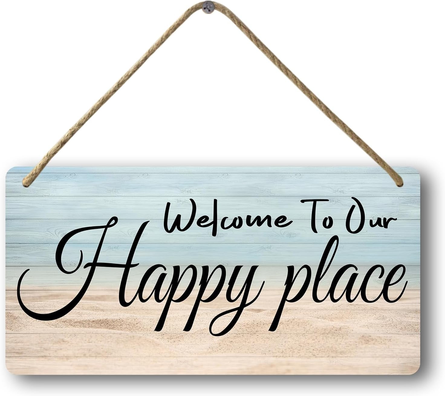 Welcome To Our Happy Place Sign House Door Wall Decor Welcome Signs For ...
