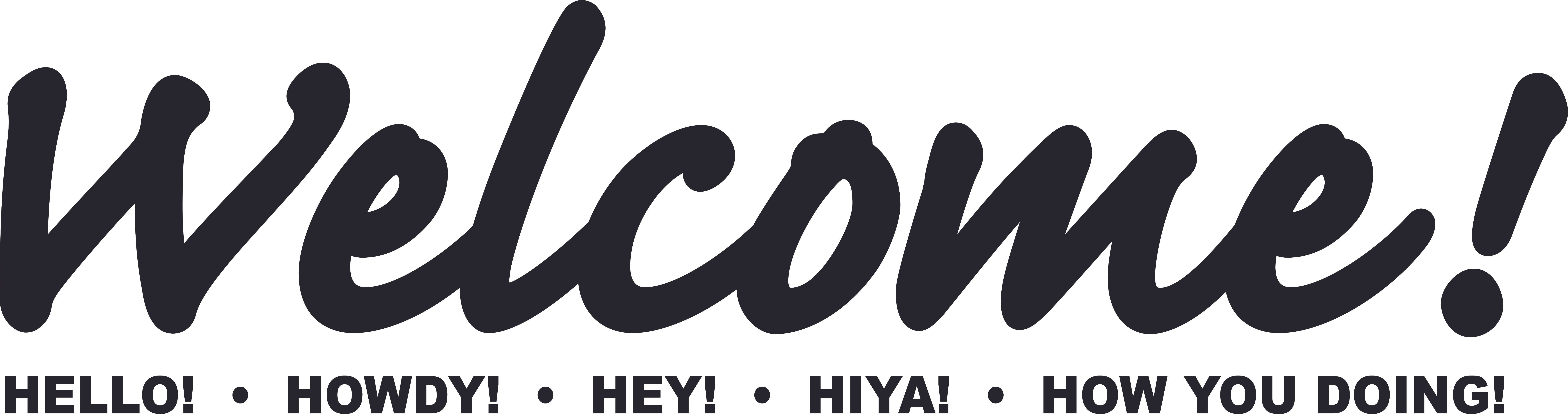 Welcome Hello Howdy Hey Hiya How You Doing Customized Wall Decal - Custom Vinyl Wall Art ...