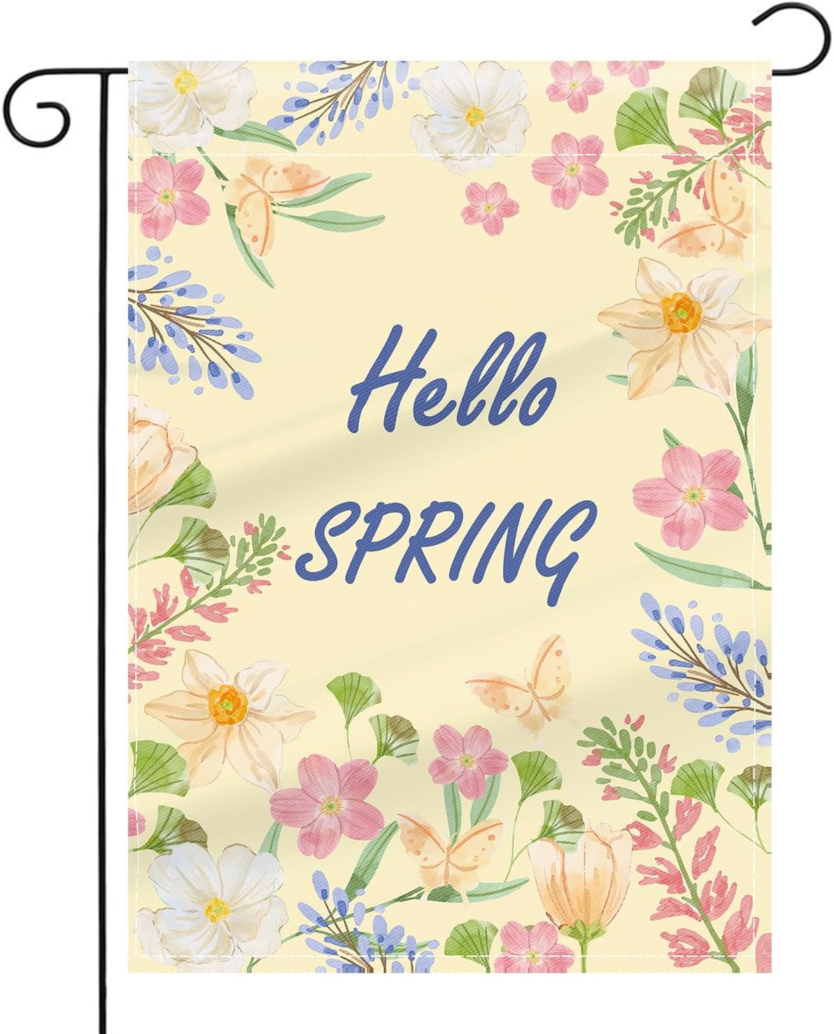 Welcome Hello Spring Floral Garden FlagOutdoor Double House Yard Sided ...