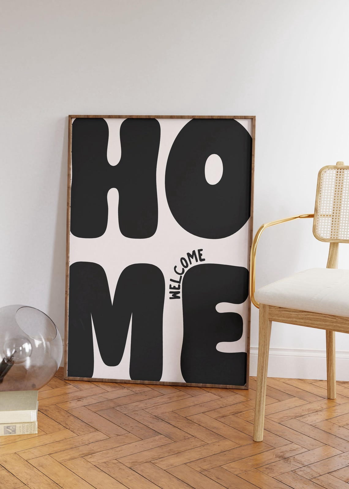 Welcome Home Art Poster, Neutral Black Wall Decor, Entry Way Poster ...