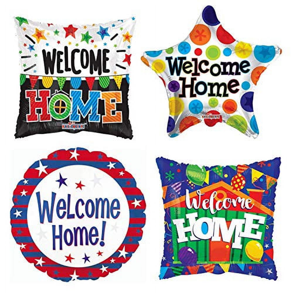 Welcome Home Balloon Decorations - Set Of 4 Party Balloons For A Simple ...