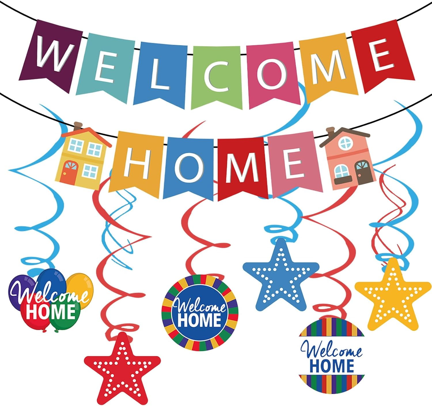 Welcome Home Banner, Colorful Paper Welcome Home Decoration - Walmart.com