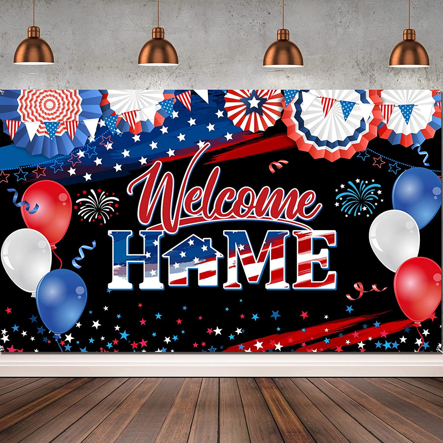 Welcome Home Banner Decoration Patriotic Welcome Home Backdrop Large ...