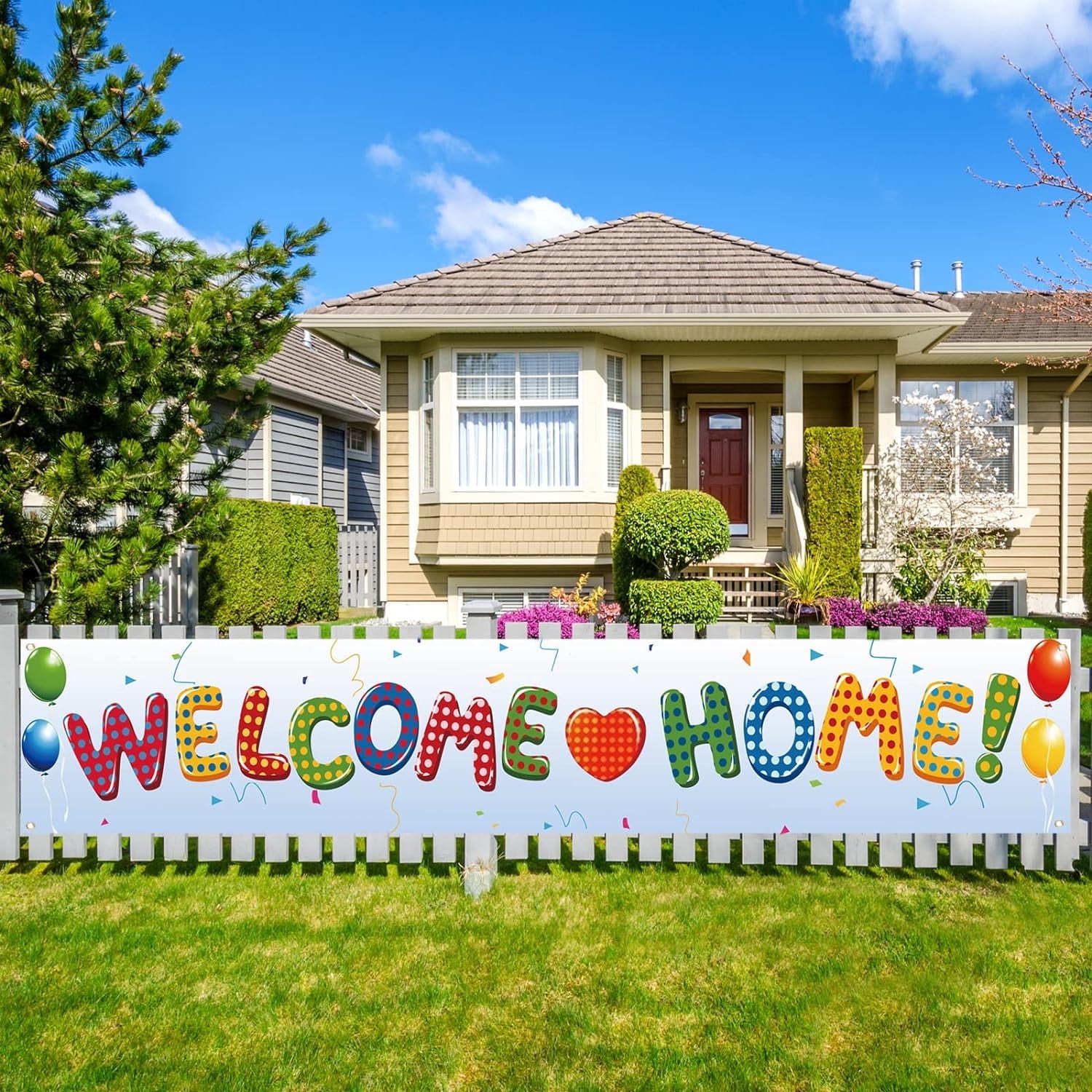 Welcome Home Banner Housewarming, Outdoor Welcome Back Home Yard Sign ...