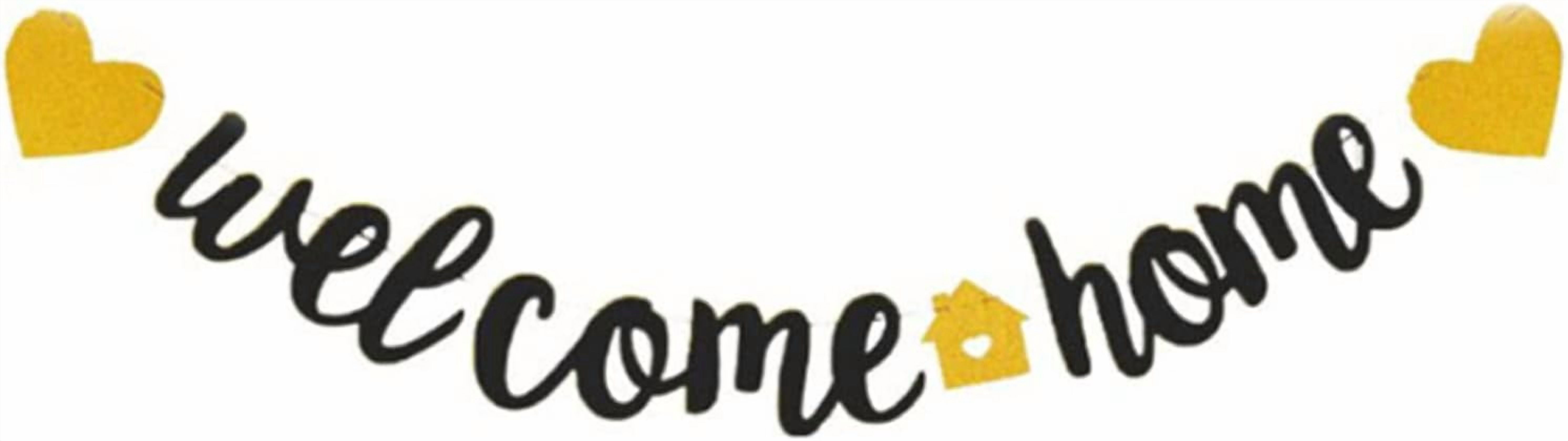 Welcome Home Banner with Two Heart and A Vivid Home Sign Flash Party ...