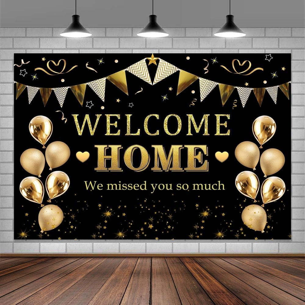 Welcome Home Beautiful Banner Backdrop Decorations Photo Backdrop ...