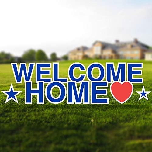 Welcome Home Blue Yard Signs with Stakes – Each Letter is 18in Tall ...