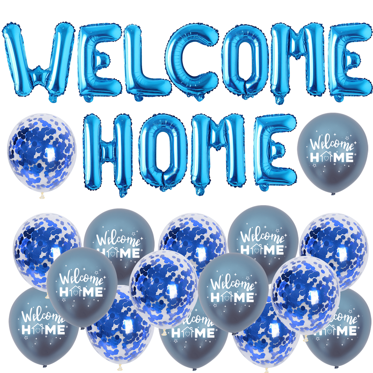 Welcome Home Decorations Blue, Welcome Home Foil Balloons 12inch Latex ...