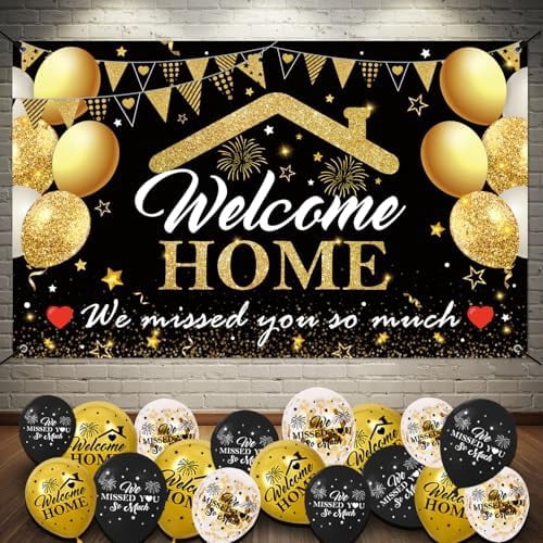 Welcome Home Decorations Kit - 5.9x3.6Ft Welcome Home Banner, 18PCS ...