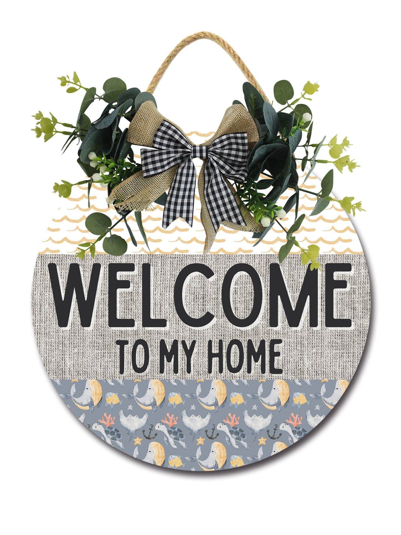 Welcome To My Home Door Hanging Sign 11 inch Wooden Wall Sign, Rustic ...