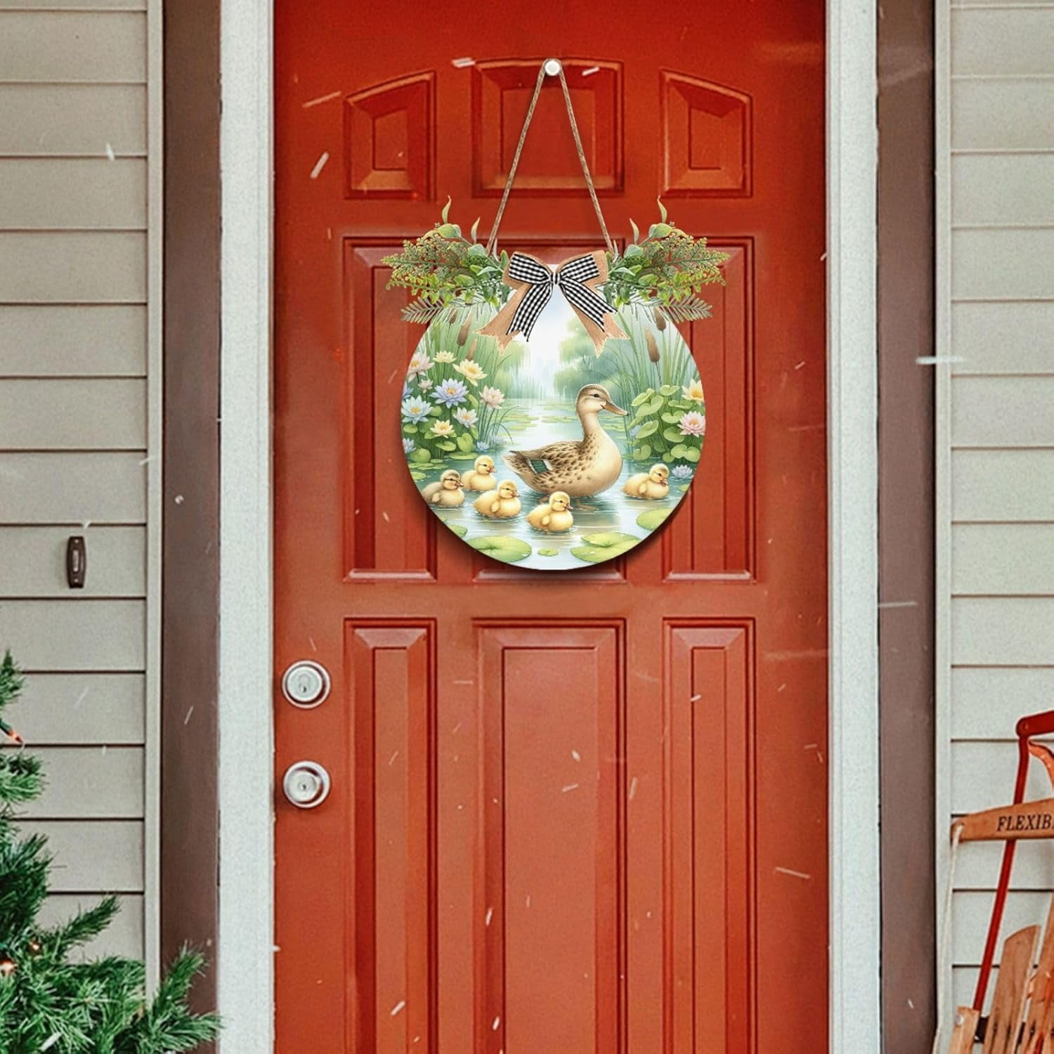 Welcome Home Door Sign Duck Family Round Weath Door Signs Mom Duckling ...