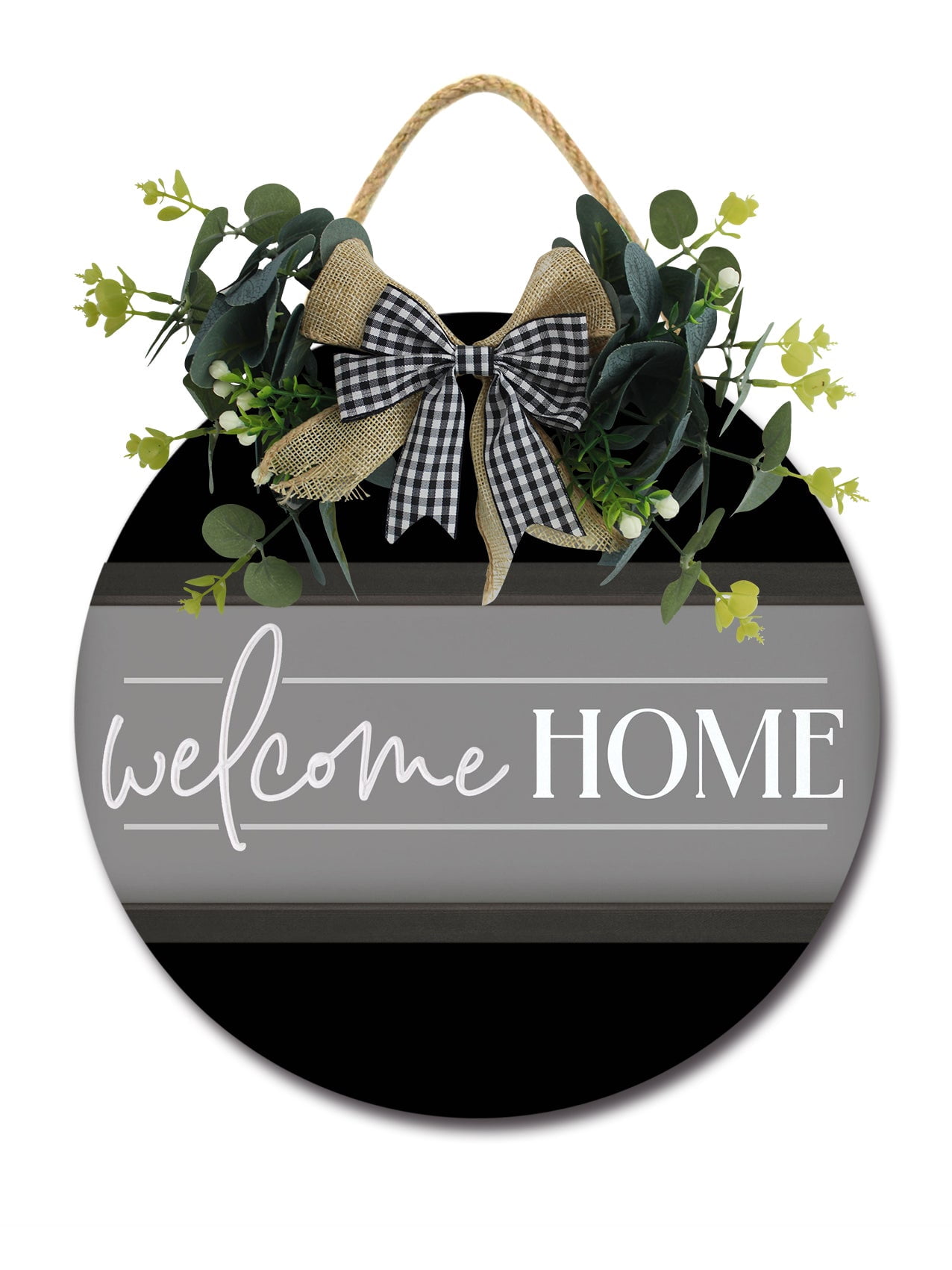 Welcome Home Front Door Sign Funny Wreaths Hanging Wooden Plaque ...