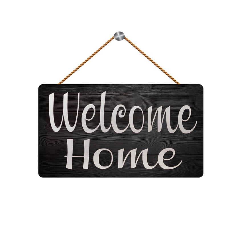 Welcome Home Front Door Welcome Plaque Wood Wall Sign 12 X 6 Inch ...
