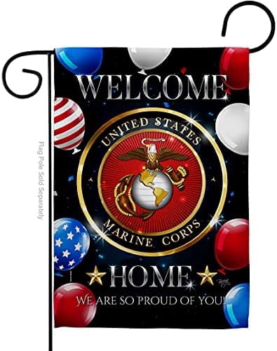 Welcome Home Marine Corp Garden Flag - Armed Forces Corps USMC Semper ...