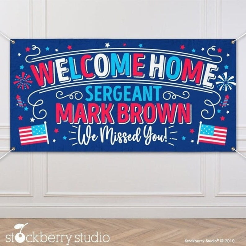 Welcome Home Military Vinyl Banner Personalized - Walmart.com
