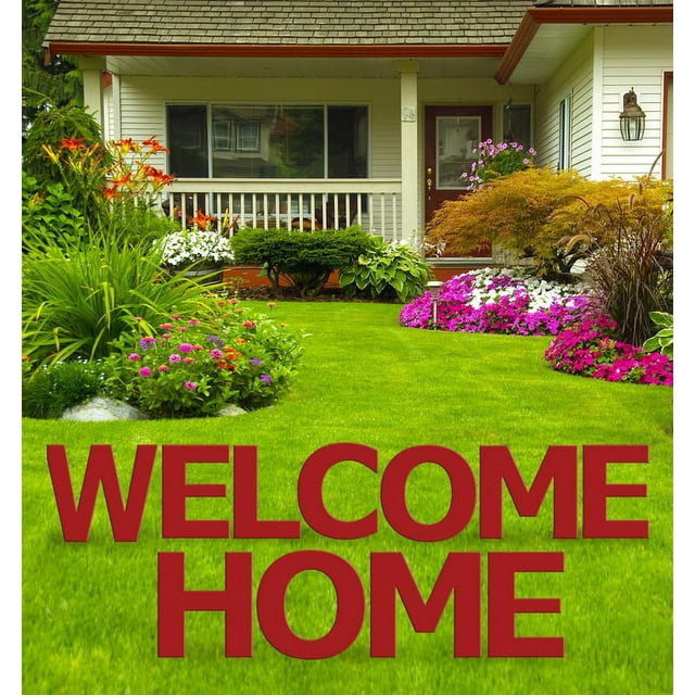 Welcome Home Red Yard Sign, 11pcs, Weather Resistant Plastic, Stakes ...