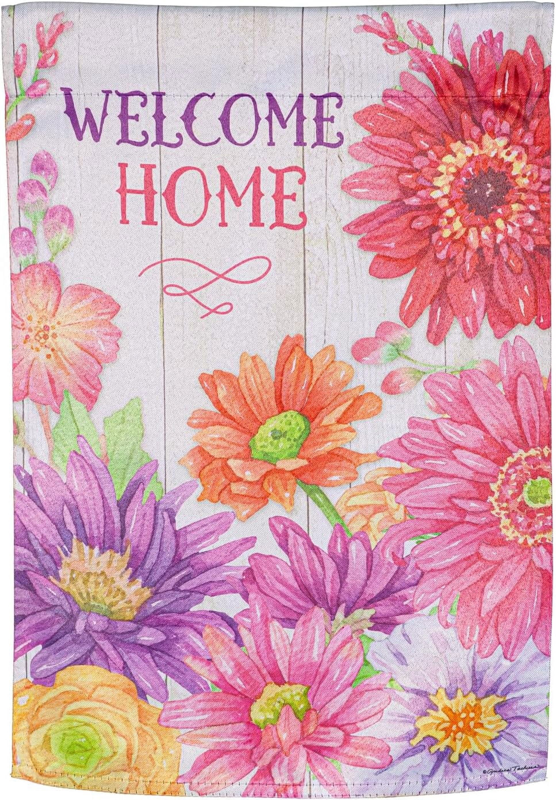 Welcome Home Spring Garden Flagsdouble sided | Garden Flags For Outside ...