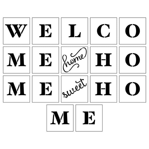 Welcome Home Stencils - 12" x 12" by Craft Smart® - 17 pcs - Walmart.com