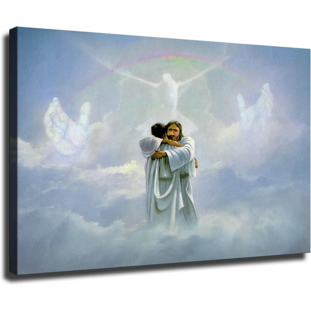 Welcome Home To Heaven Jesus Christ Painting Poster Canvas Print Wall ...