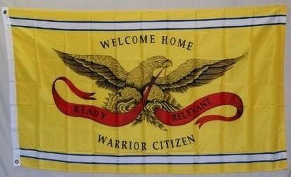 Welcome Home Warrior Citizen Flag 3x5 ft Yellow Troops Military Eagle ...