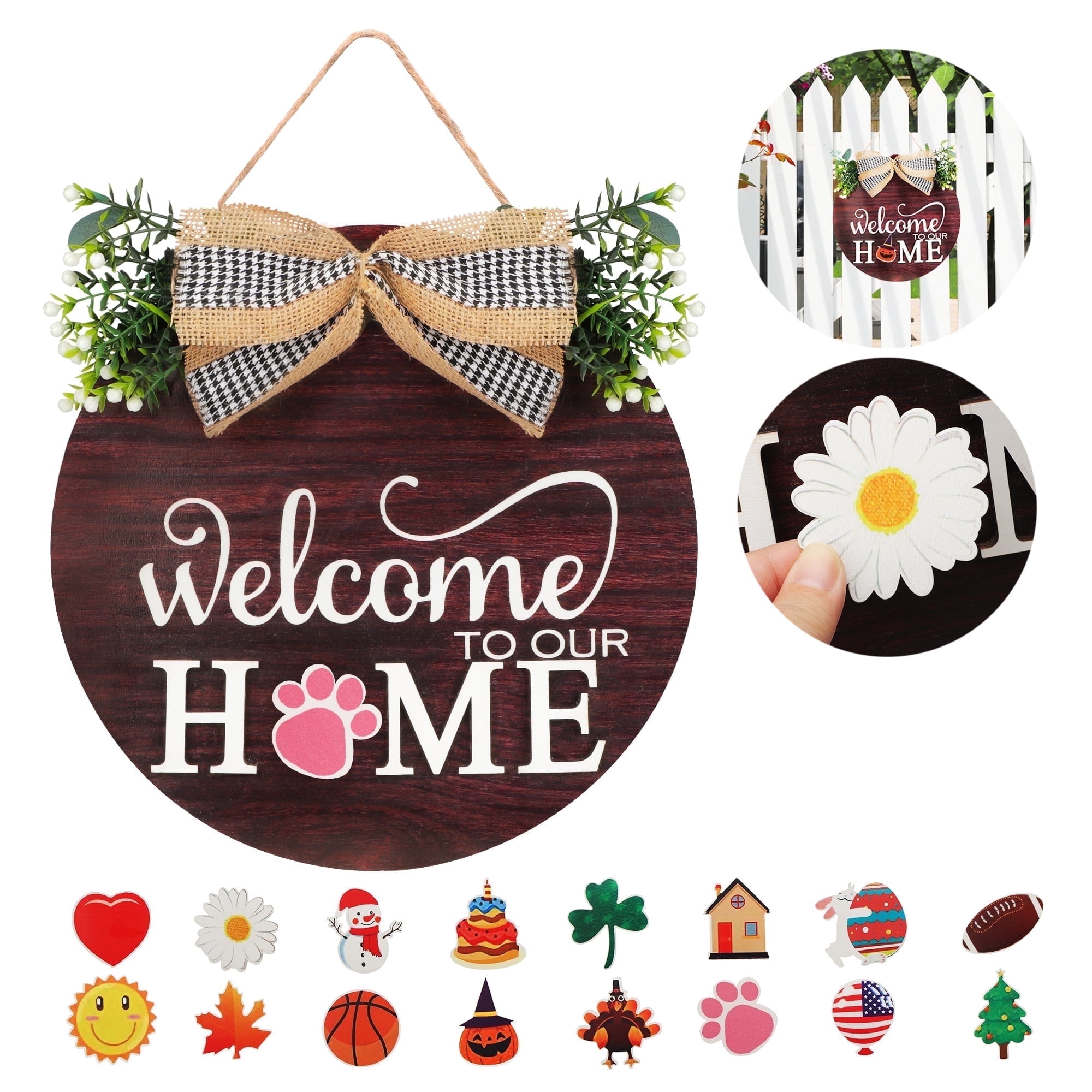 Welcome to Our Home - Wood Pattern Welcome Sign for Door and Wall Decor ...