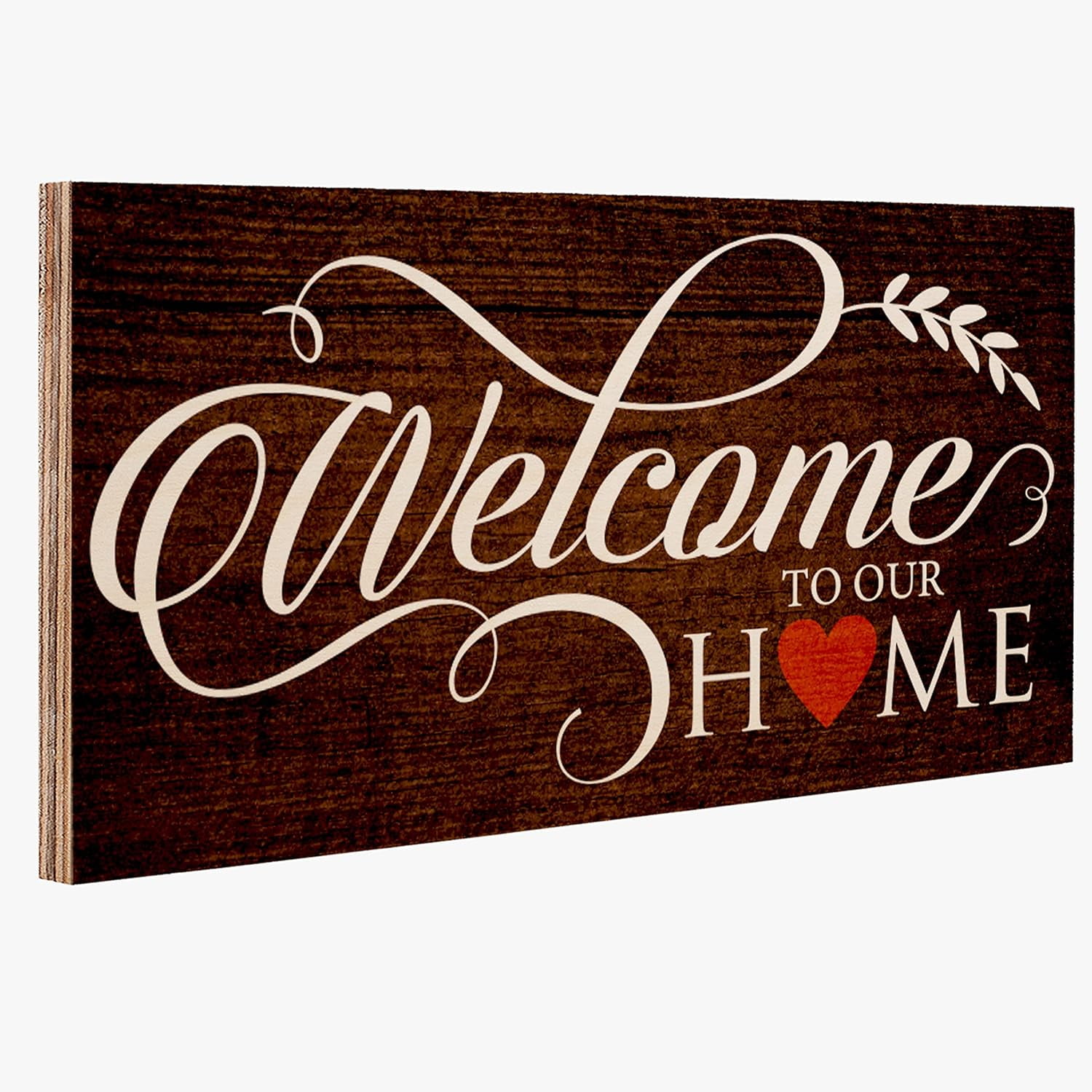 Welcome To Our Home Wood Sign - 6"x12" Inches - Welcome Wooden Signs ...
