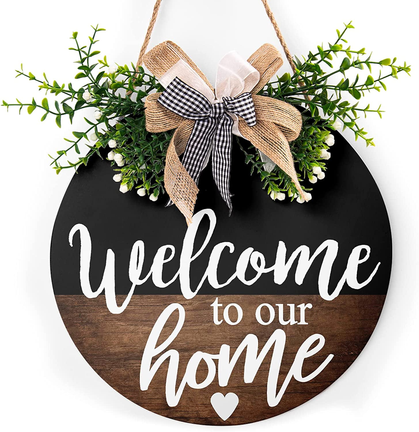 Welcome to Our Home Wooden Front Door Sign Welcome Sign Rustic Round ...