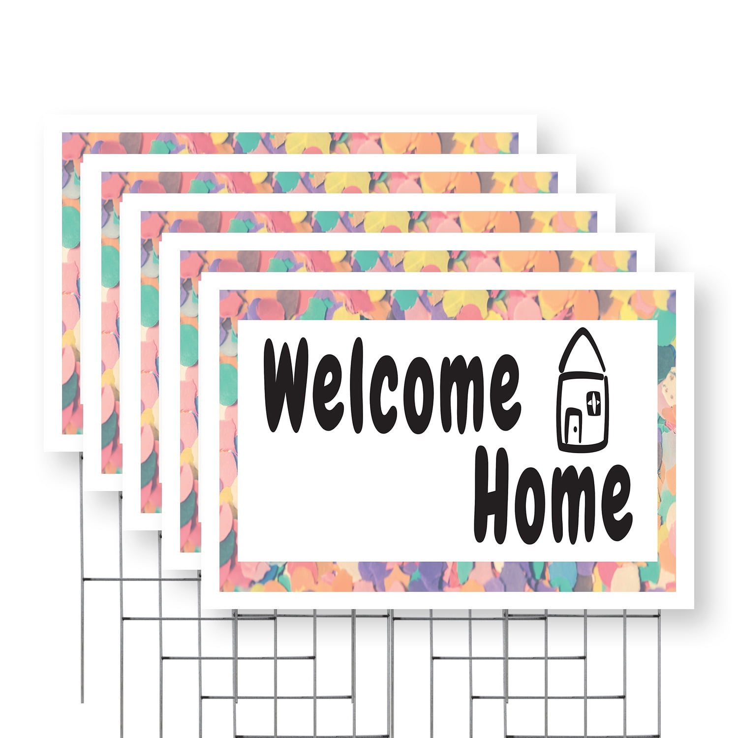 Welcome Home Yard Sign 5 Pack of 24 Inch x 36 Inch Double Sided ...