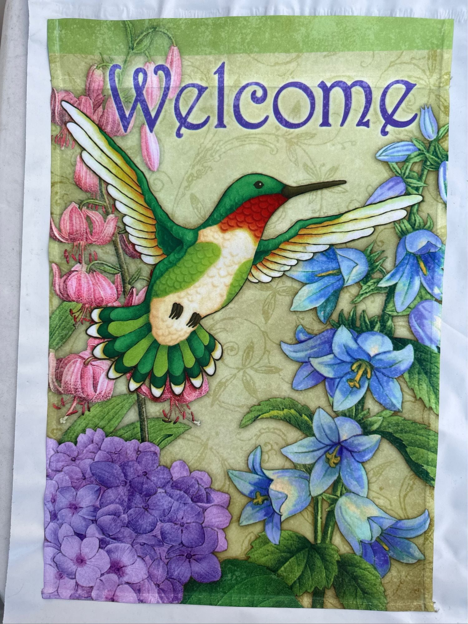 Welcome Hummingbird Garden Flag 12"x18" - Walmart.com