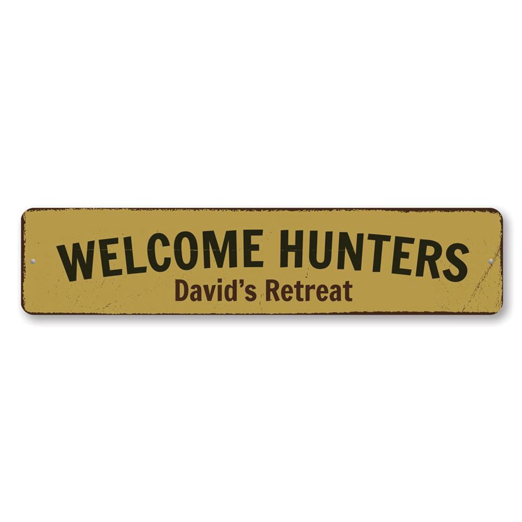 Welcome Hunters Sign, Retreat Name Sign, Custom Hunting Lover Sign ...