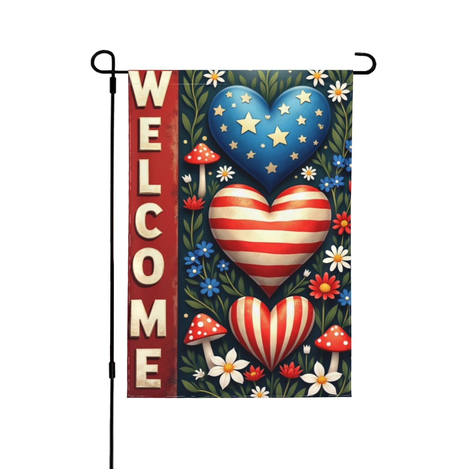 Welcome Independence Day Garden Flag 12x18 Inch Double Sided Memorial ...