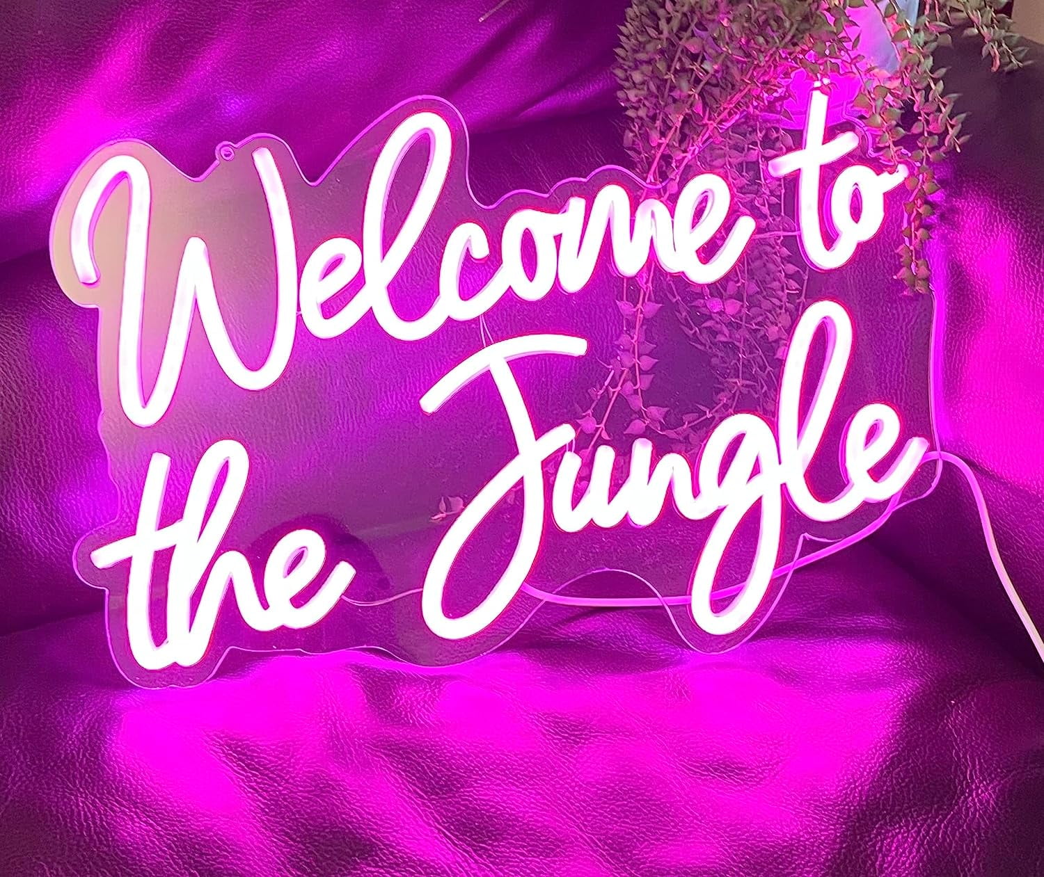 Welcome to the Jungle LED Neon Signs Pink Neon Lights for Wall Decor ...